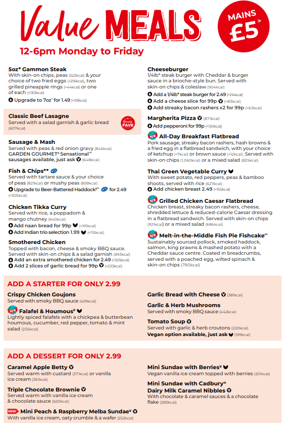 Brewers Fayre Uk March Updated 2026 Menu Prices | Menuspot
